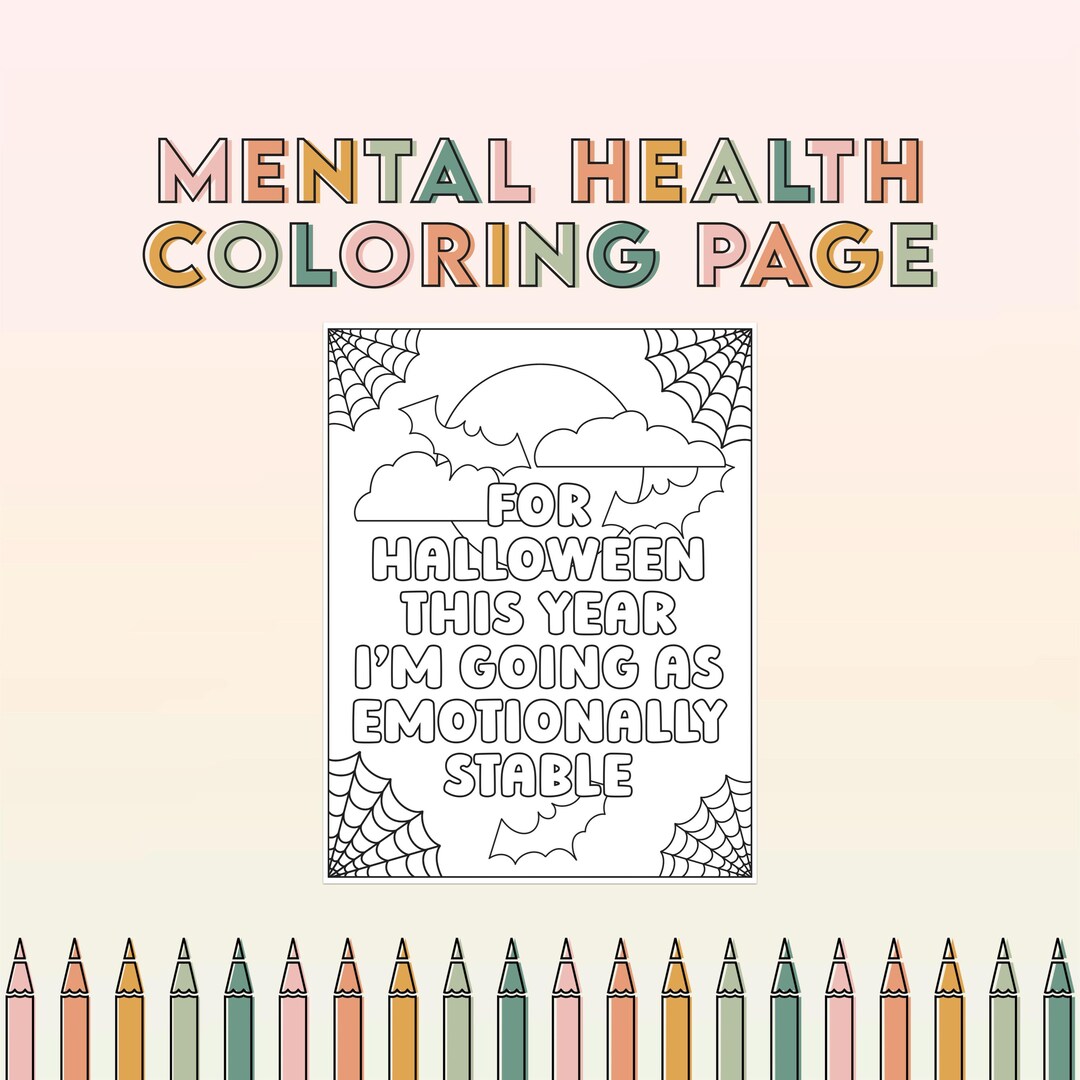 Halloween Mental Health Coloring Page, Spooky Therapy Guidance ...