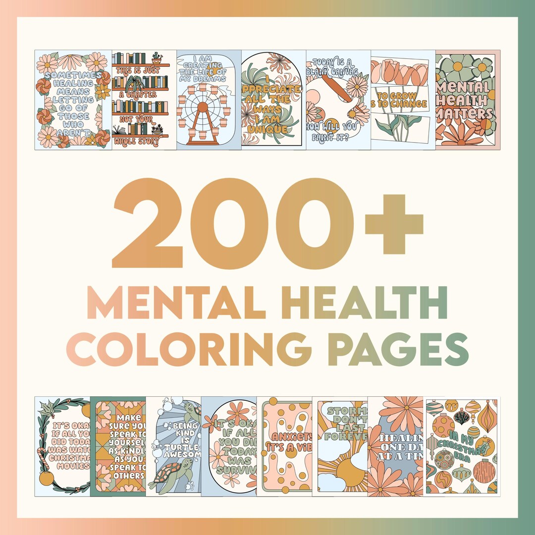Mental Health Coloring Pages: Inspirational Quotes, Anxiety Relief (PDF ...