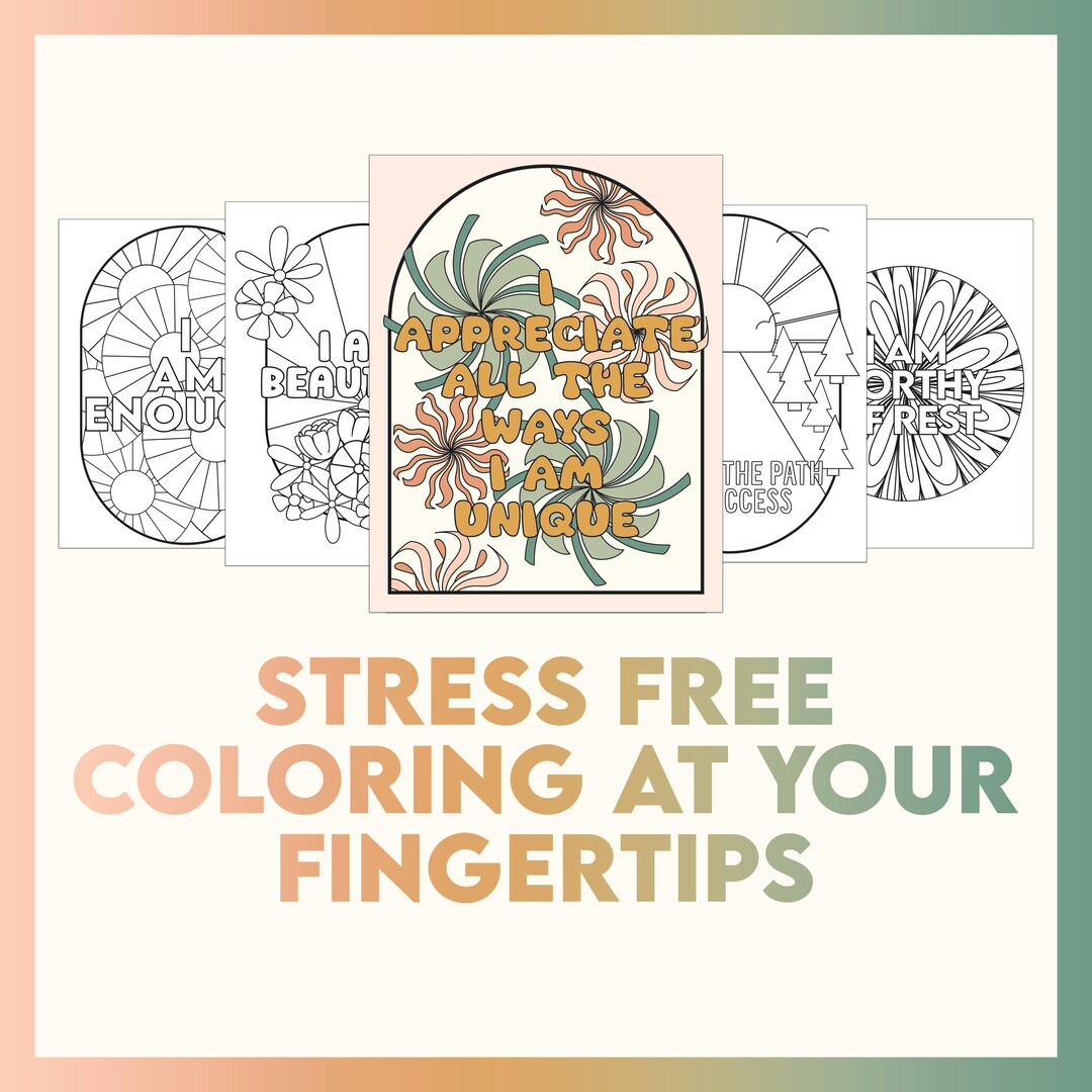 Positive Affirmations Coloring Book: Mental Health & Anxiety Relief ...