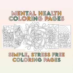 Set 7, Mental Health Coloring Pages, Guidance Therapy Printable, Teens ...