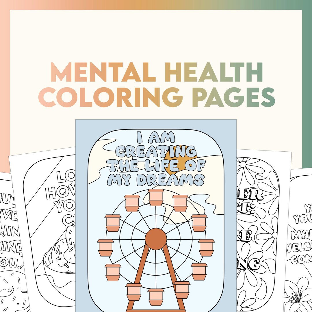 Set #11, Anxiety Reducing Prints, Mental Health Coloring Pages ...