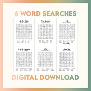Mental Health Word Search: Self-care & Affirmations (digital Download ...