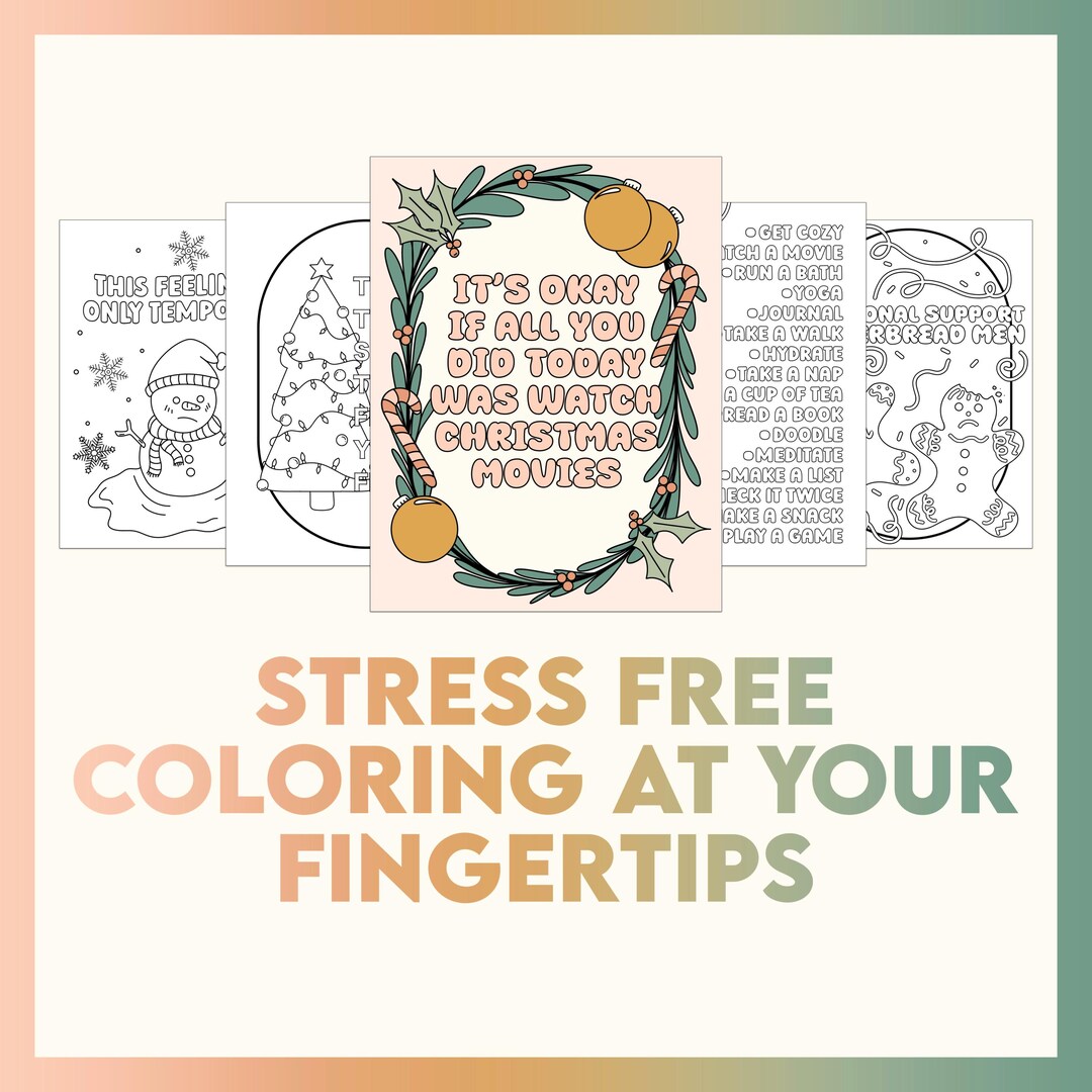 Set #3, Christmas Mental Health Coloring Pages, Guidance & Therapy ...
