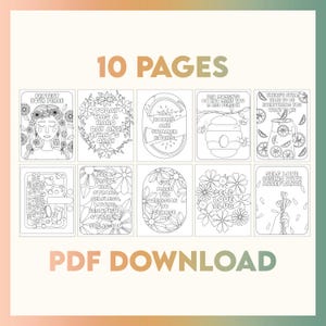 Set #15, Self Love Club, Mental Health Coloring Pages, Anxiety Relief ...