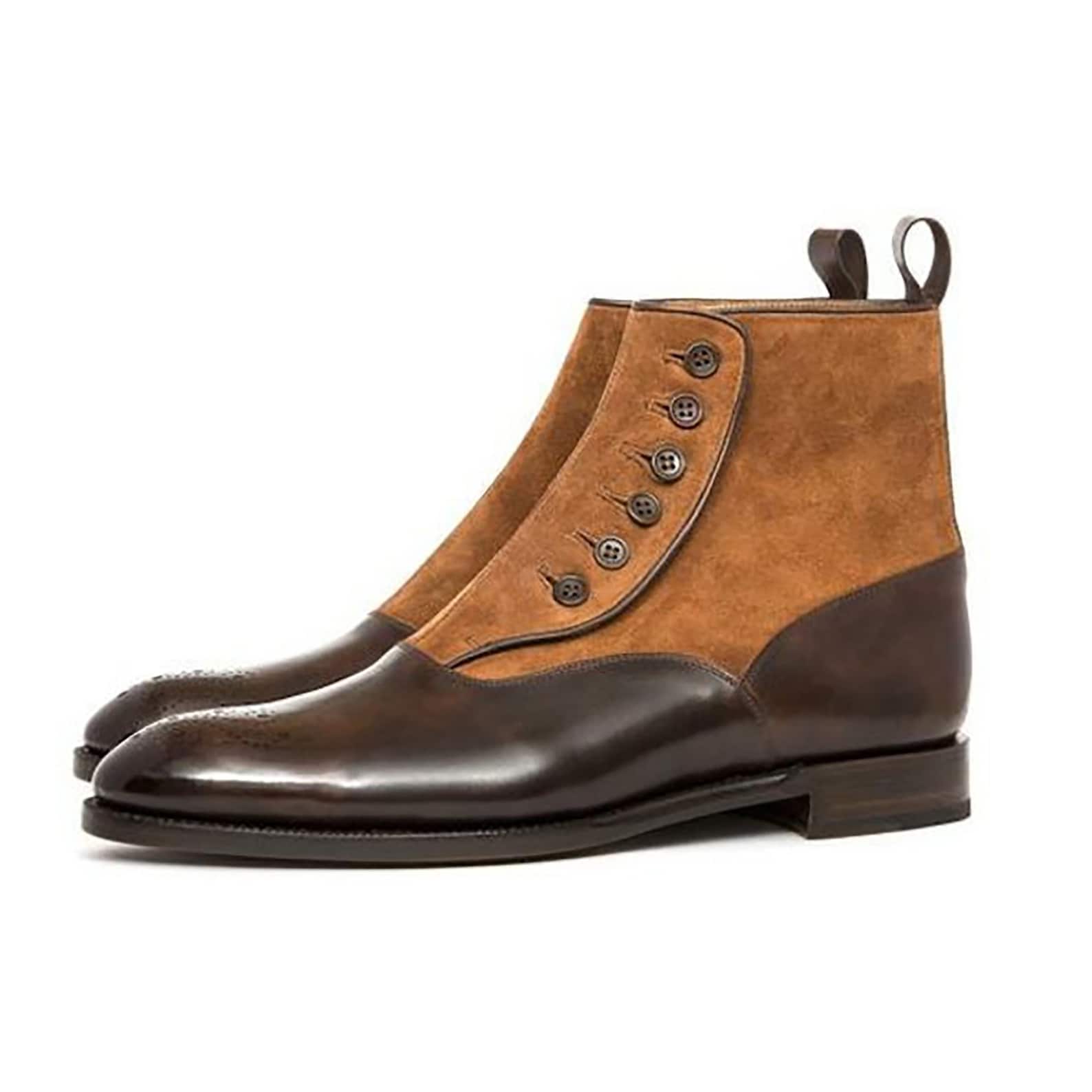 Button up Boots for Men Custom Boots Handmade Leather - Etsy