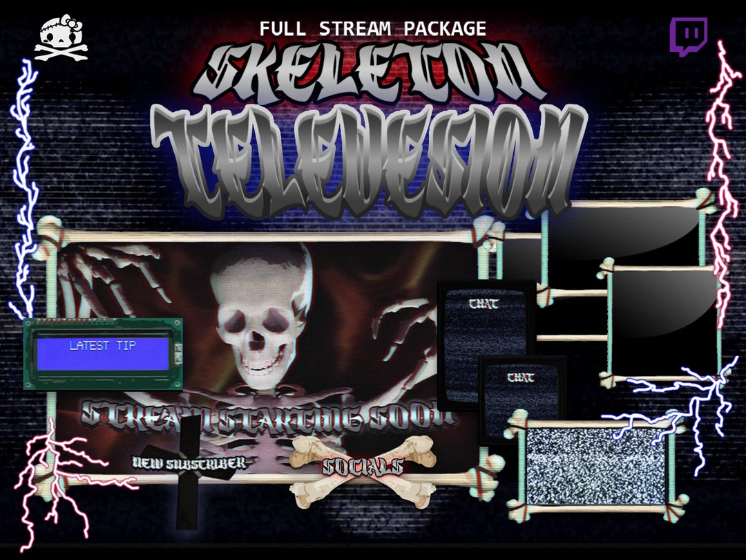 Skeleton Television Streaming Package for TWITCH - YOUTUBE - Digital ...