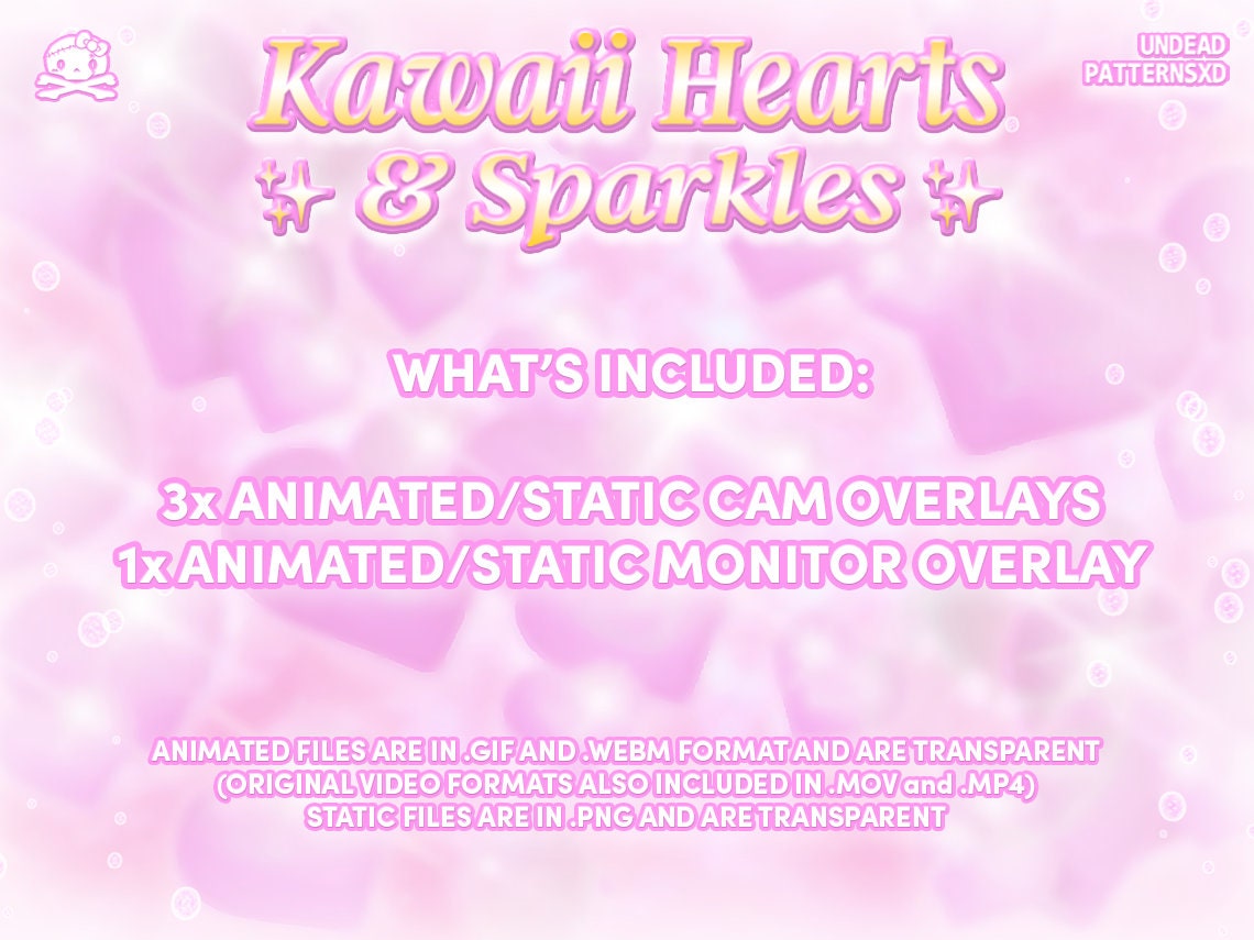Kawaii Valentines Stream Cam and Monitor Overlays -twitch, Youtube ...