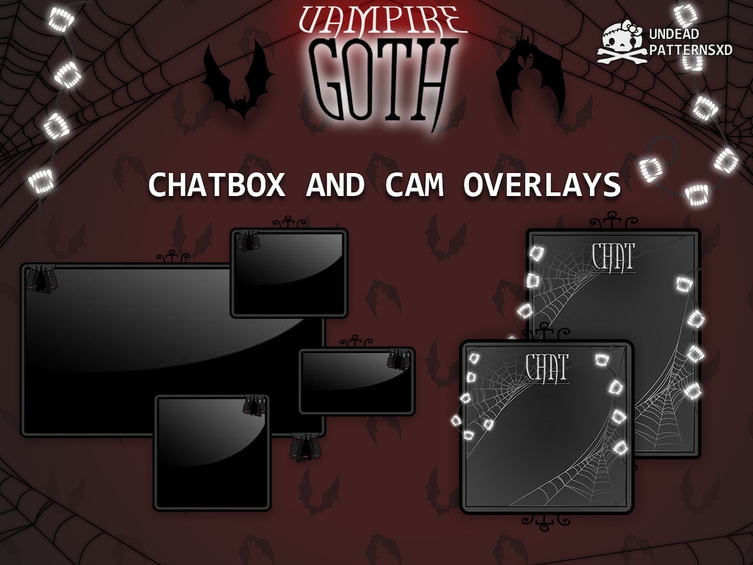 TWITCH Animated Stream Cambox and Chatbox - Vampire Goth - Occult Witch Vampiric Gothic - Red ...