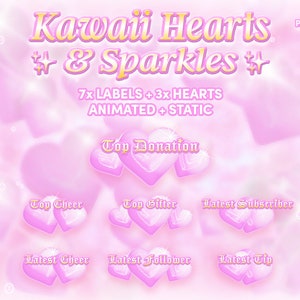 Kawaii Hearts and Sparkles Stream Package -twitch, Youtube, Digital ...
