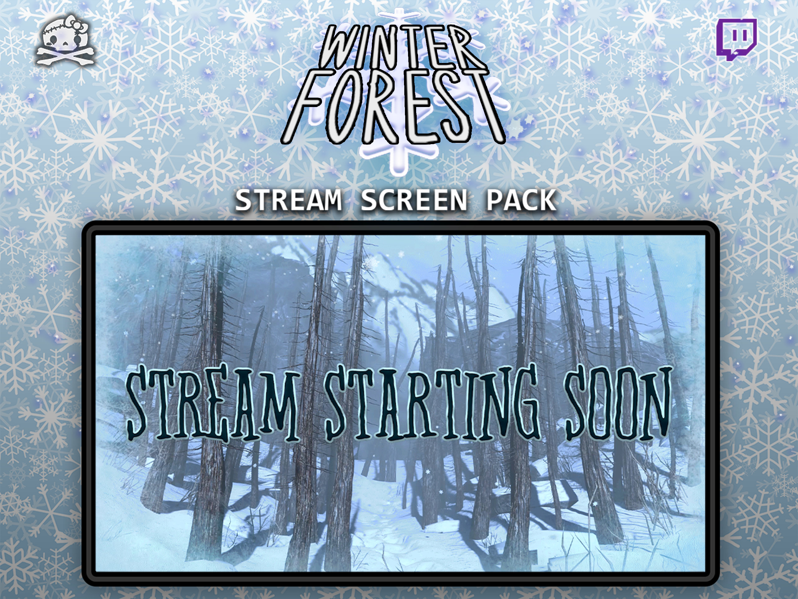 TWITCH Animated Stream Screens - WINTER FOREST Scene - Christmas ...