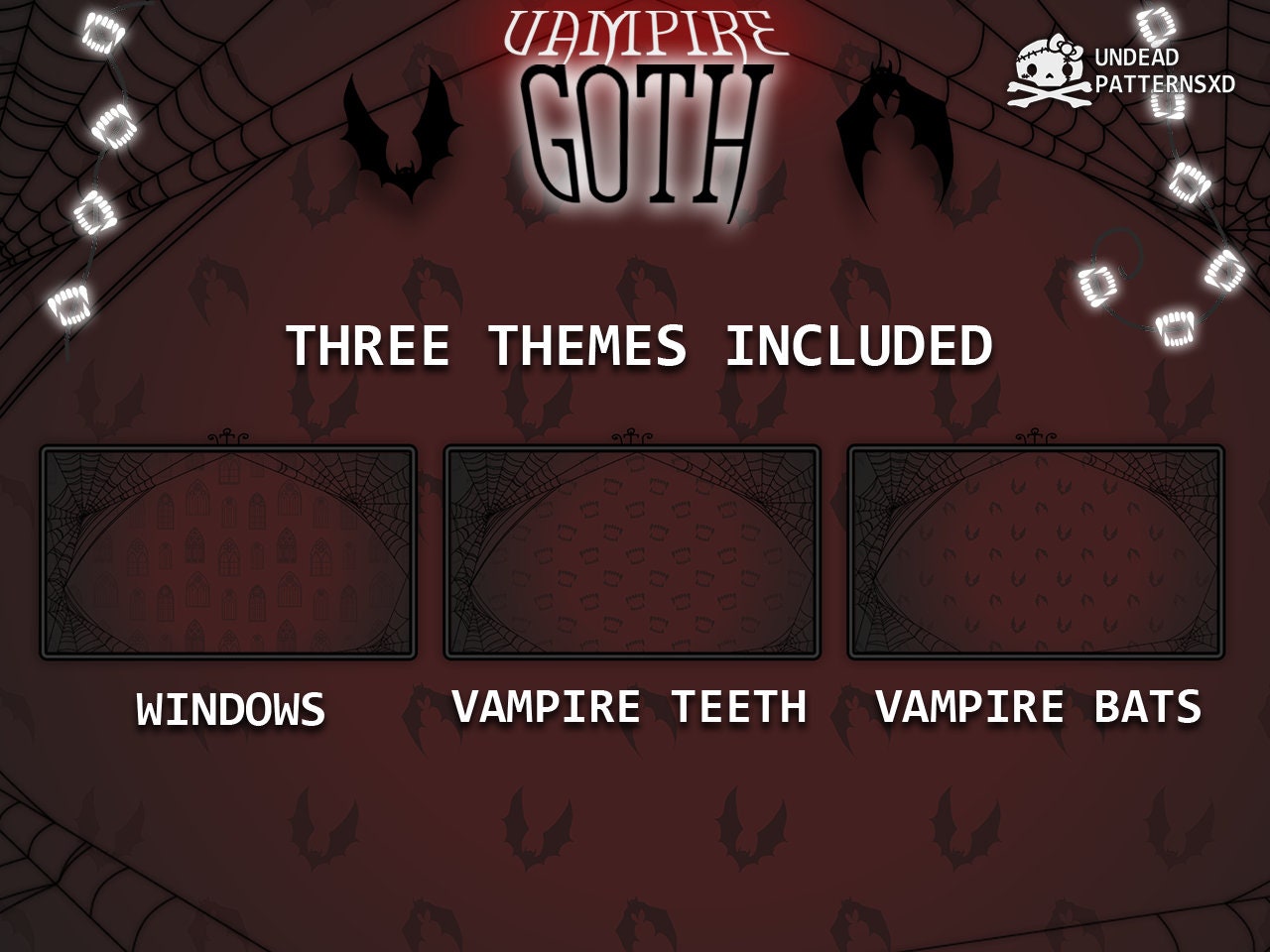 TWITCH Animated Stream Backgrounds - Vampire Goth Streaming - Occult Witch Vampiric Gothic - Red ...