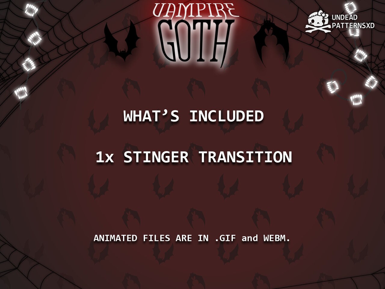 TWITCH Animated Stream Stinger - Vampire Goth Blood - Occult Witch Vampiric Gothic - Red ...