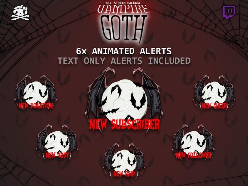 Vampire Gothic Stream Pack – Animated Twitch and Youtube Assets ...