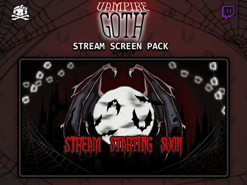 Vampire Goth Animated Stream Screens – Occult, Halloween (digital ...