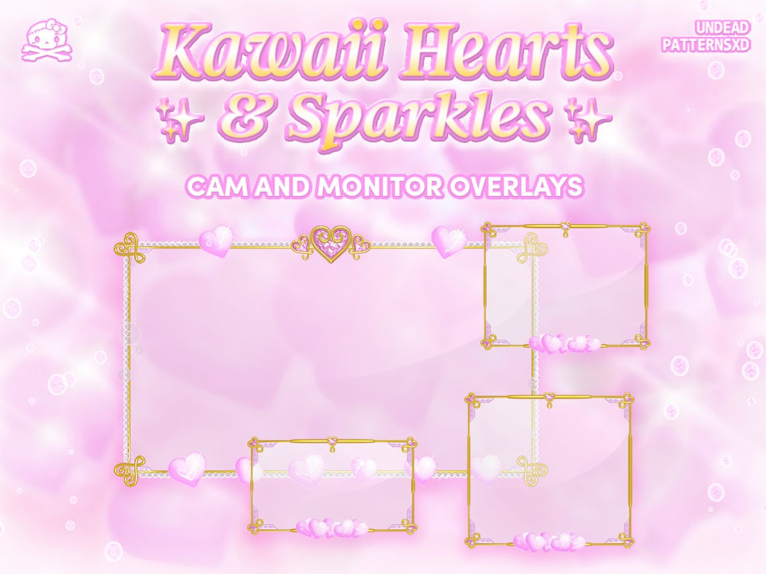 Kawaii Valentines Stream Cam and Monitor Overlays -twitch, Youtube ...