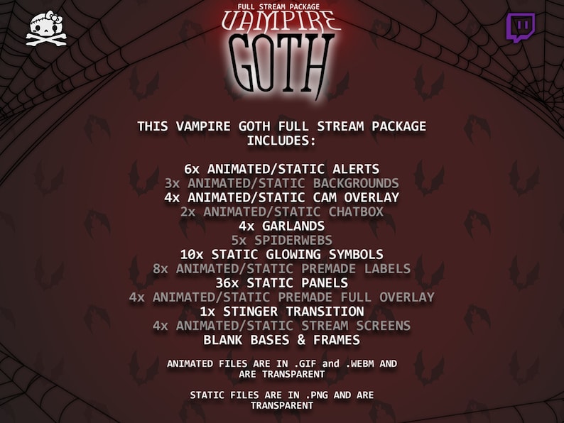Vampire Gothic Stream Pack – Animated Twitch and Youtube Assets ...