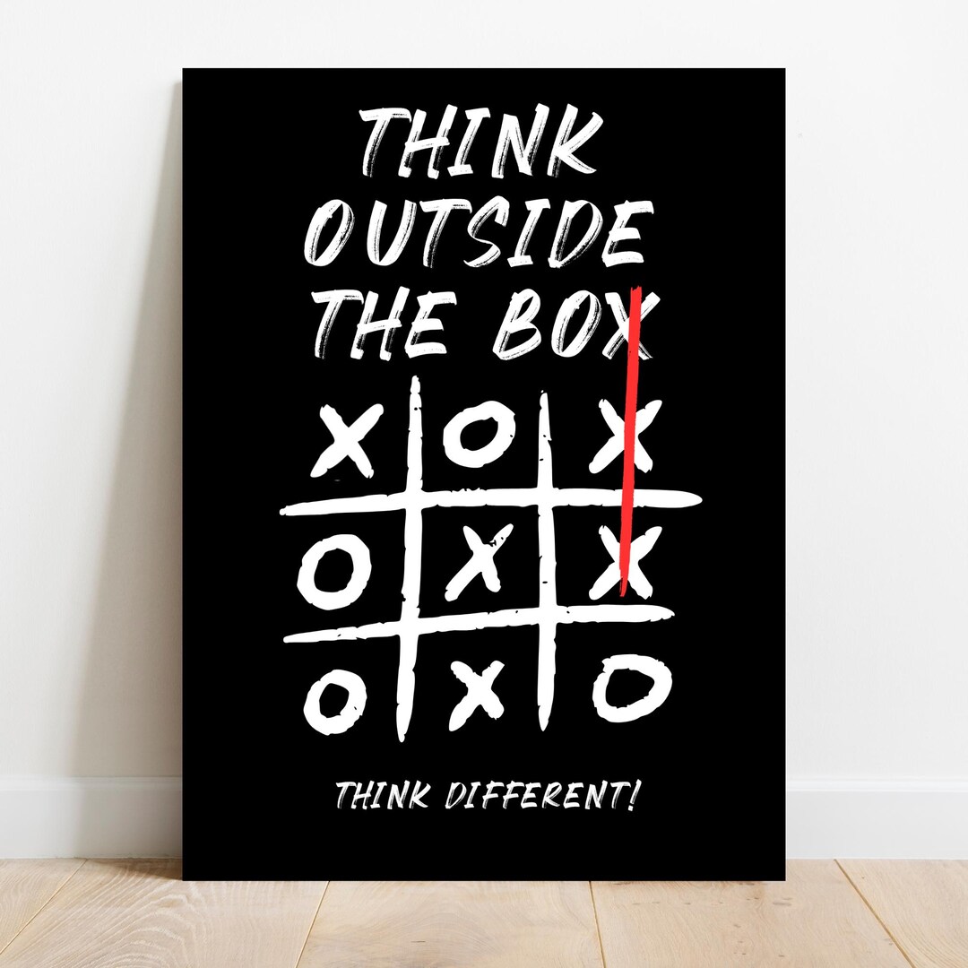 Statement Poster "think Outside the Box" | Motivational Wall Art Tic ...