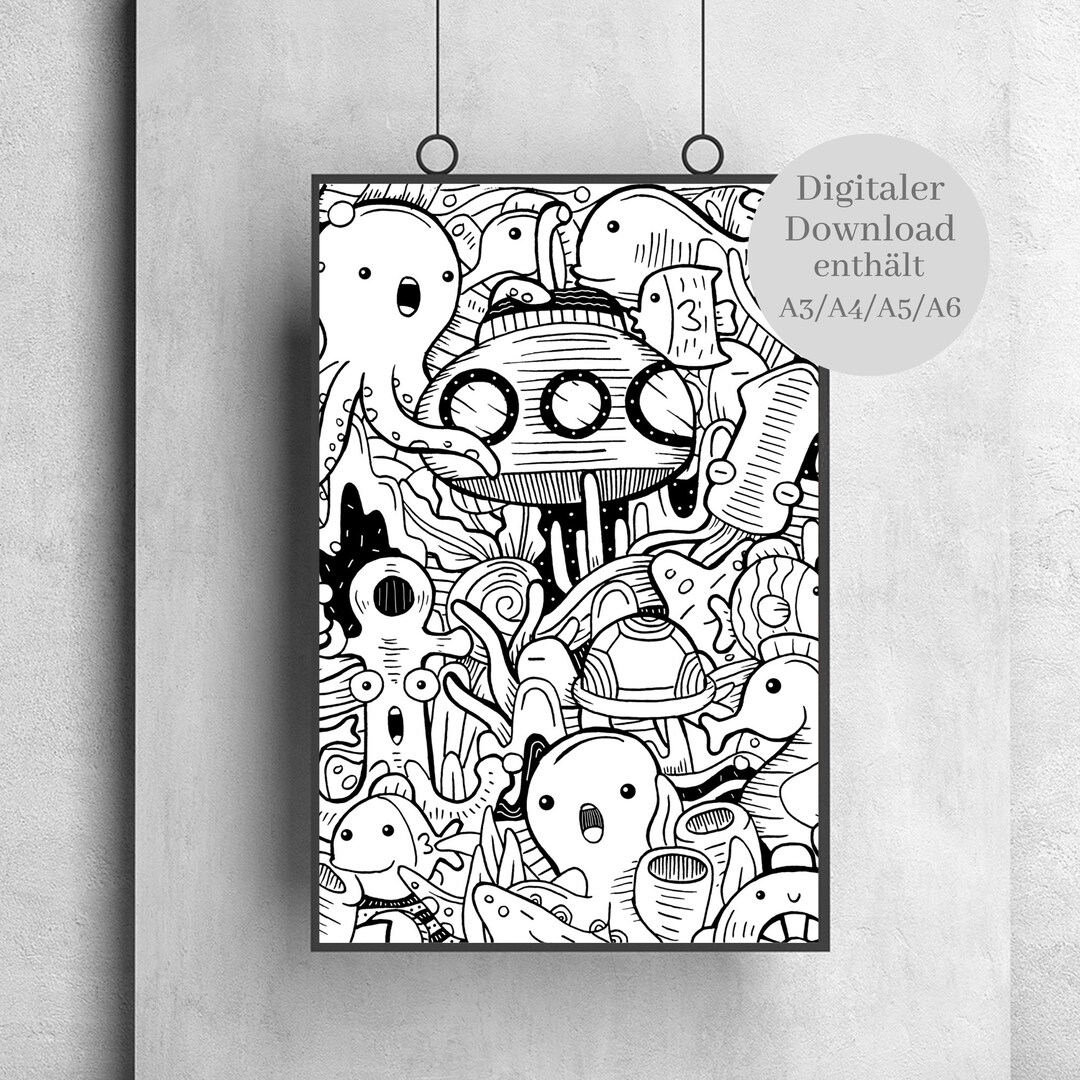 Doodle Artwork Posters Home Deco Young Living Motivating Friendship and ...