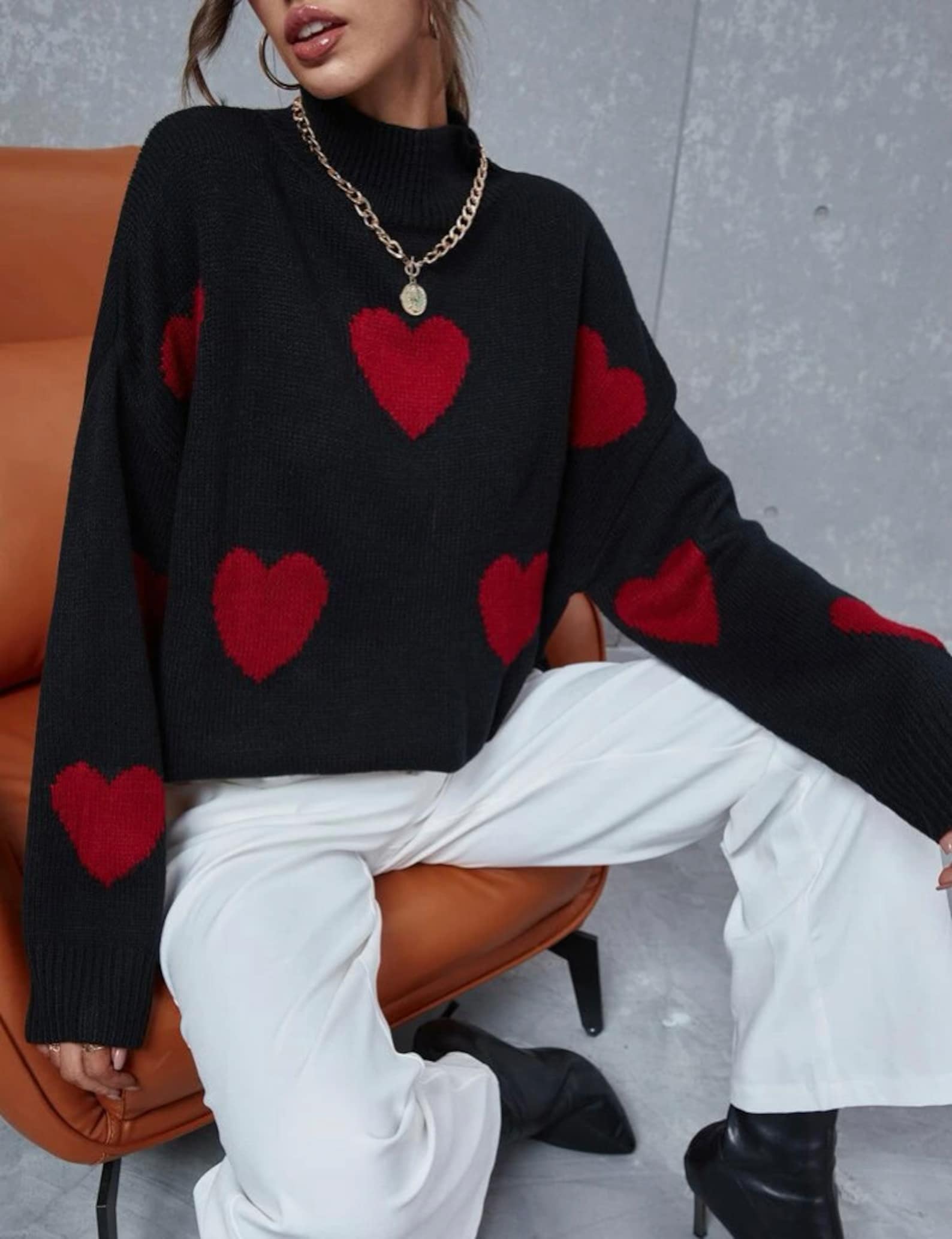 Womens Valentine Sweater Womens Heart Sweater Womens Etsy