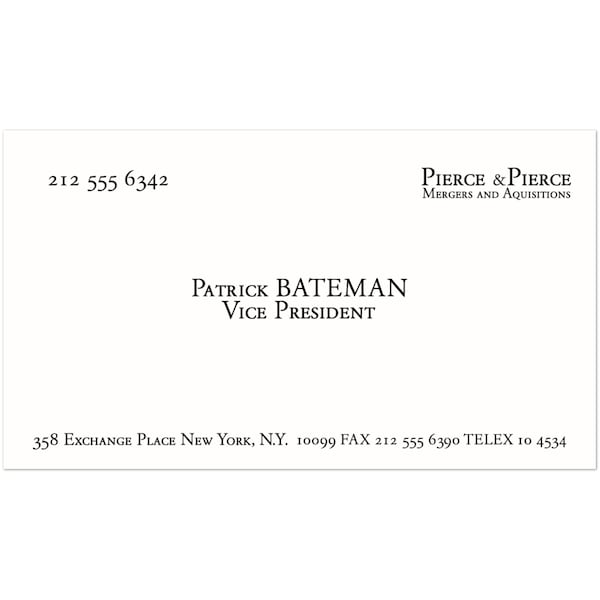 American Psycho Business Cards - Etsy