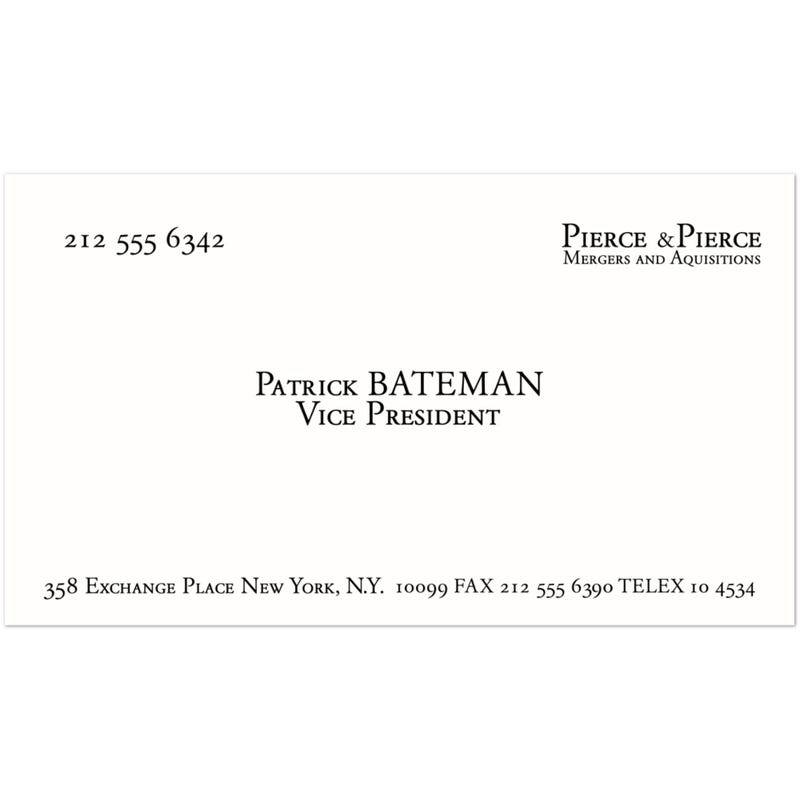 Patrick Bateman Business Card - Etsy
