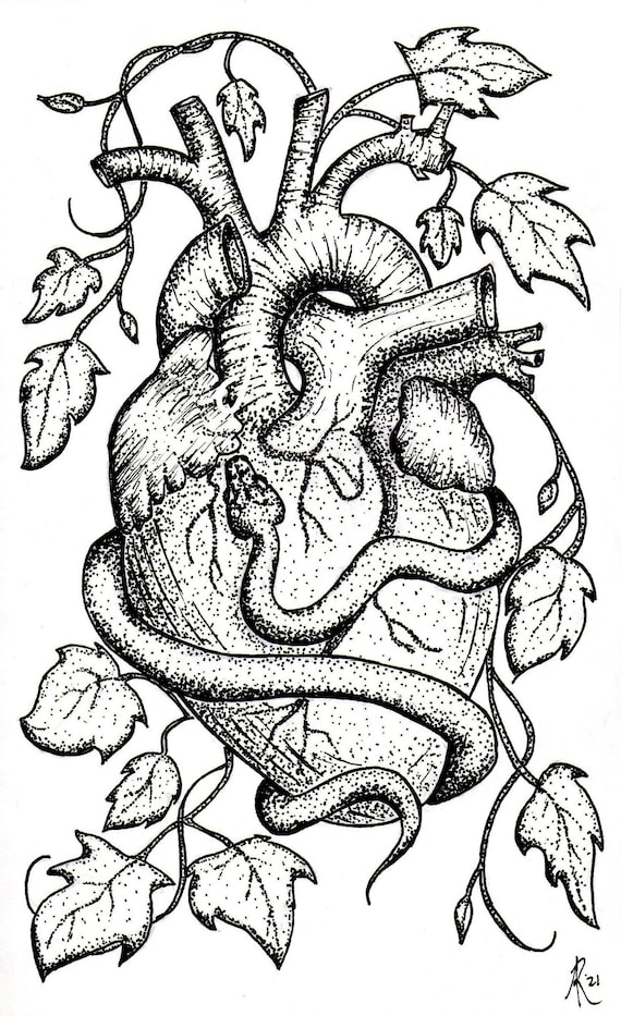 Heart and Snake - Etsy