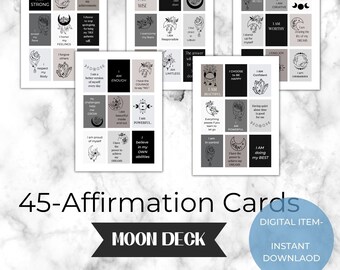 45 Affirmation Cards Bundle, Self-care Affirmation Cards, Positive ...
