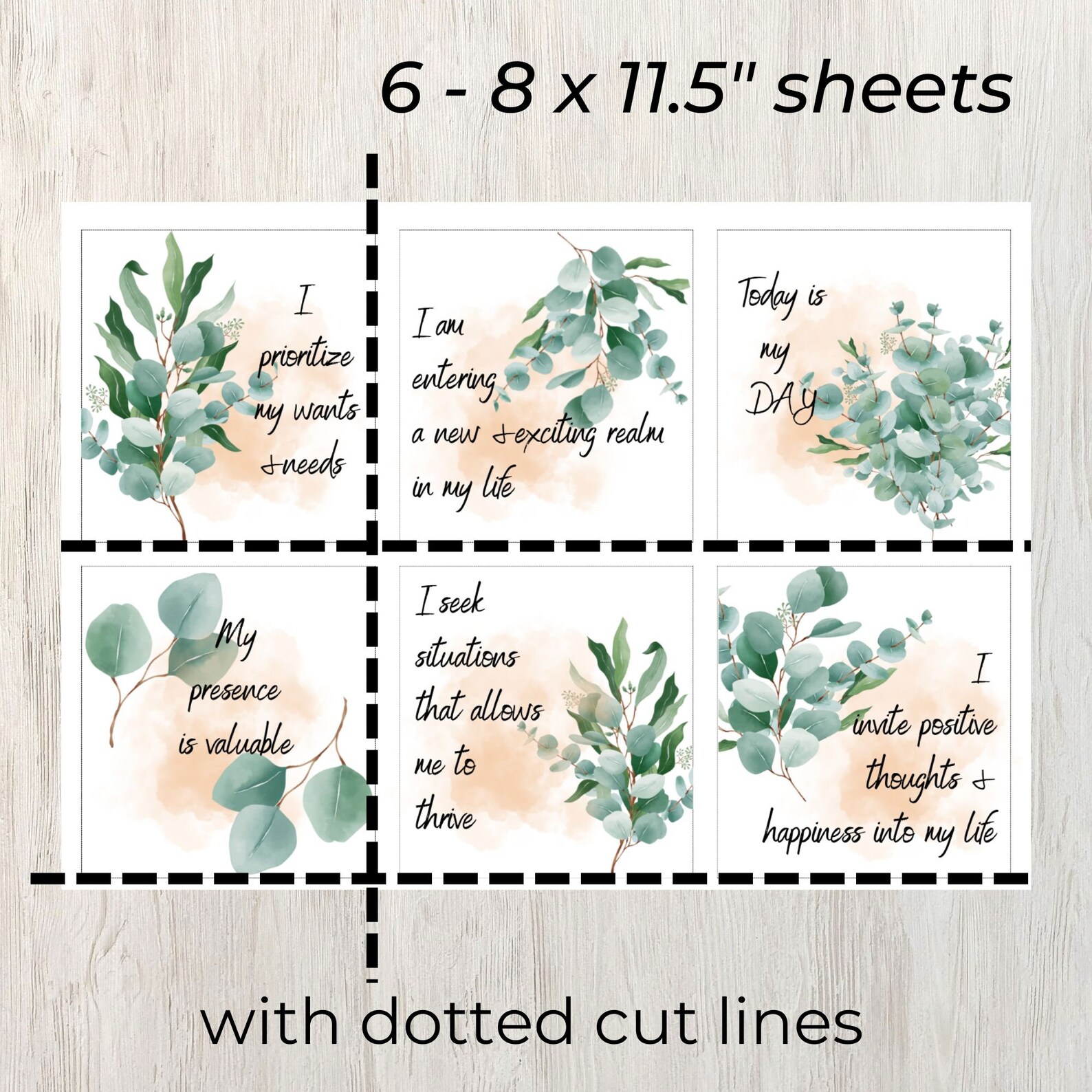 36 Eucalyptus Affirmation Bundle_self-care Affirmation Card,positive ...