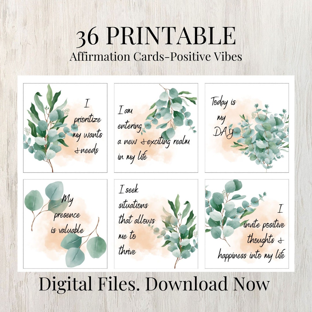 36 Eucalyptus Affirmation Bundle_self-care Affirmation Card,positive ...
