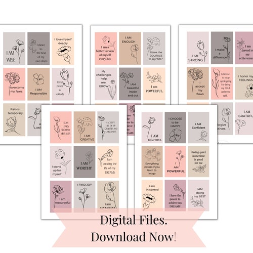 45 Affirmation Cards Bundle Self-care Affirmation Cards - Etsy