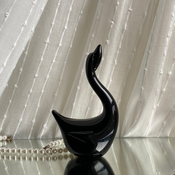 Small Glass Swan - Etsy