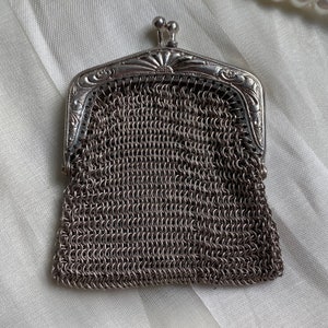 Antique Art Nouveau German Silver Chain Mail Link Coin Purse ...