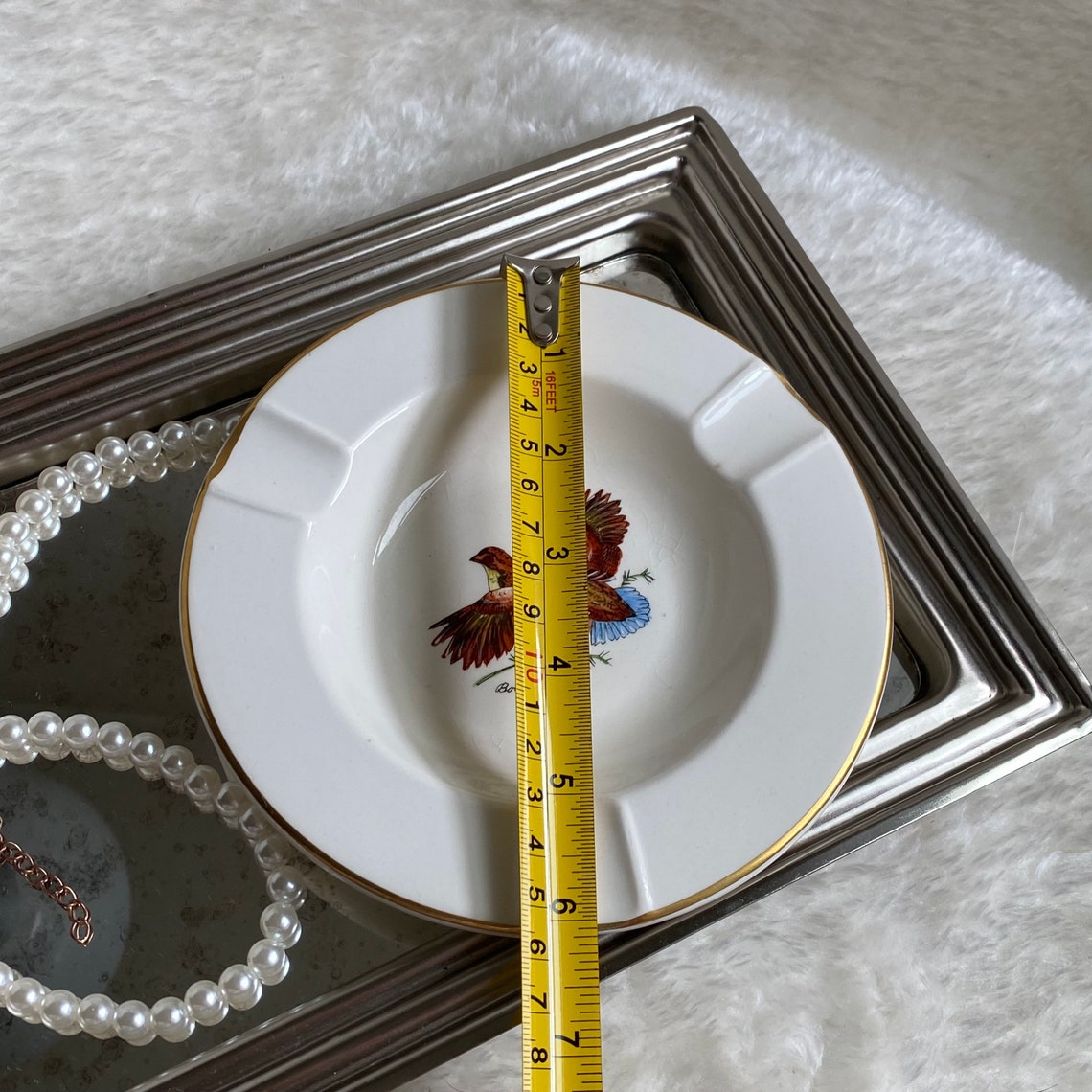 Vintage 1960s Porcelain Quail Bird Ashtray Made in USA /// Mid - Etsy