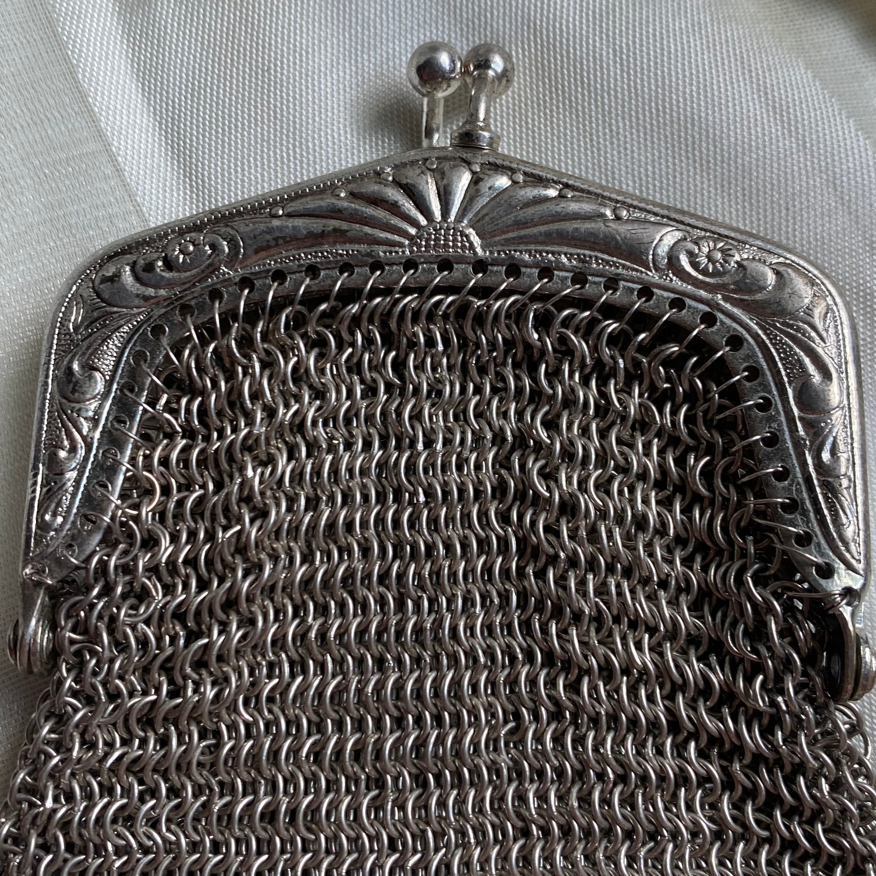 Antique Art Nouveau German Silver Chain Mail Link Coin Purse / - Etsy