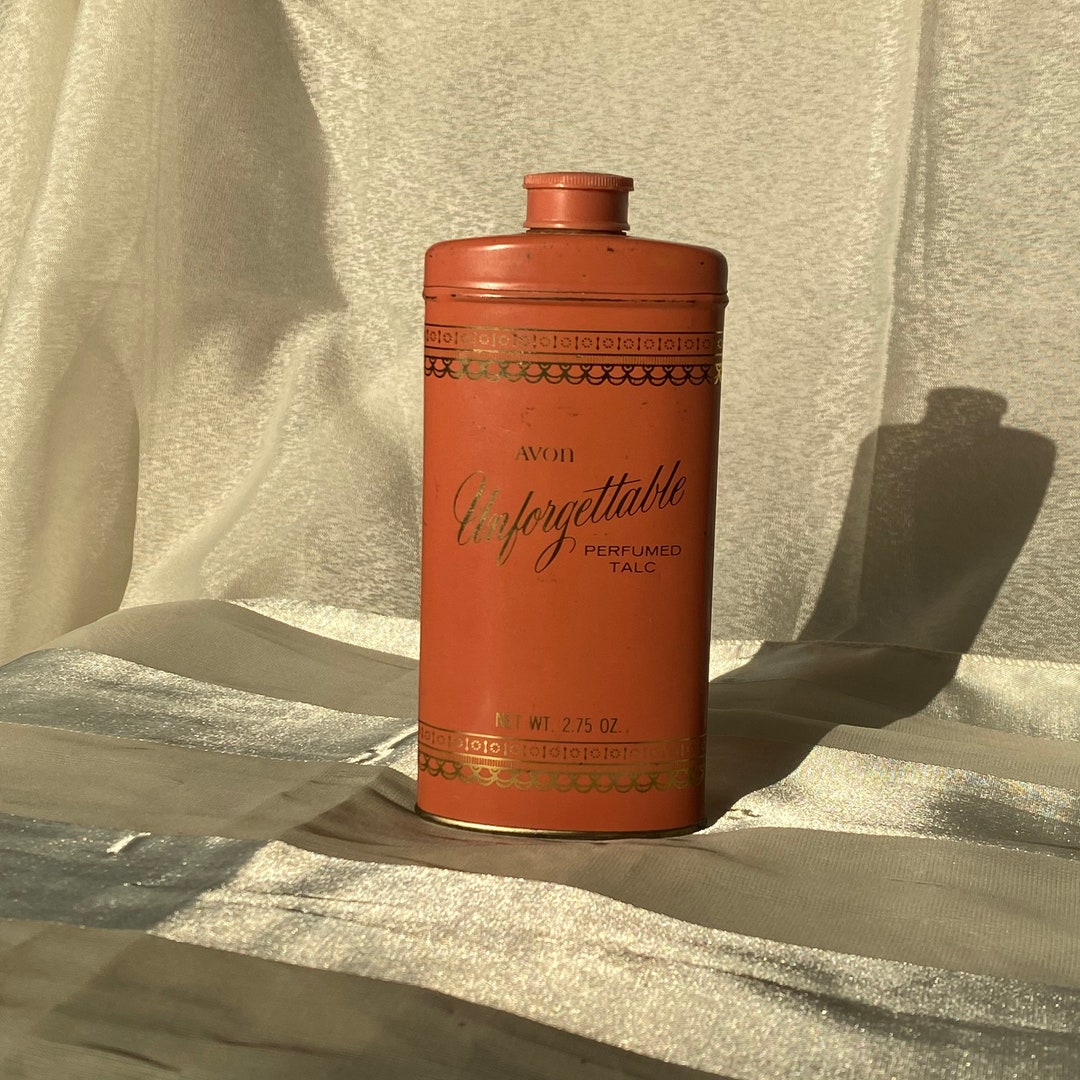 Vintage Pink Art Deco Style AVON Talcum Powder Tin / Bath Product ...