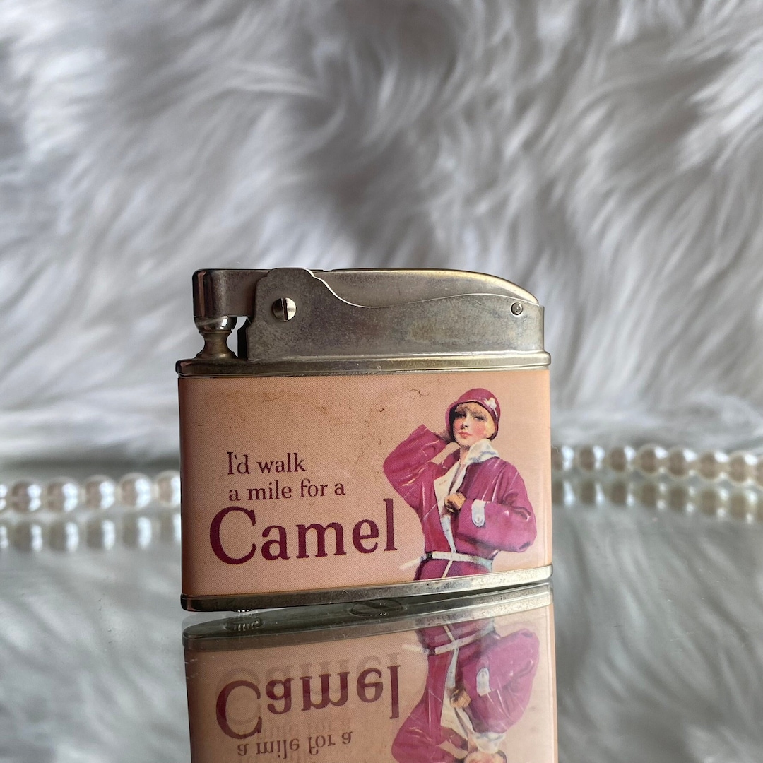 RARE Vintage 1960s Camel Japan Firebird Flat Advertising Lighter - "i'd ...