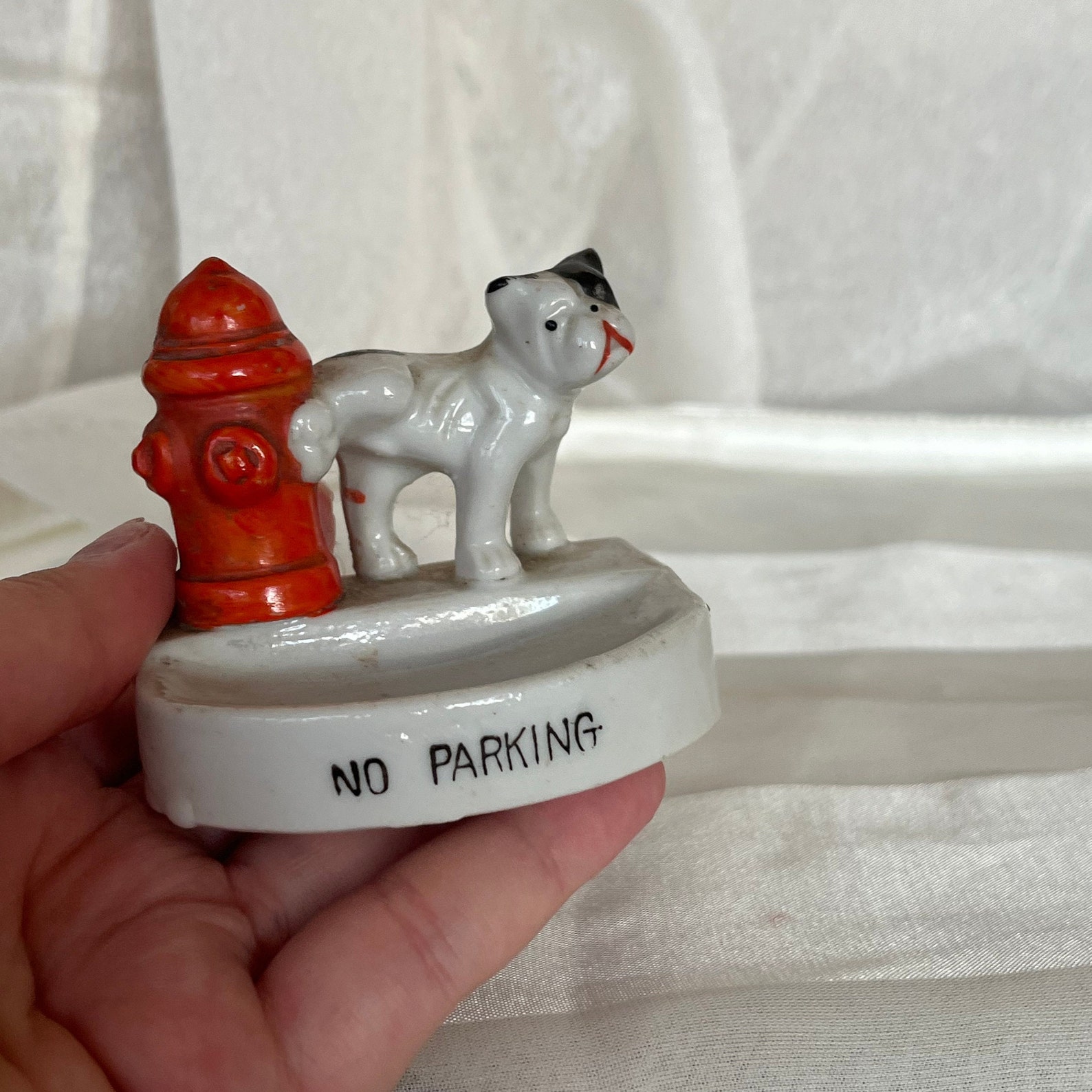 Vintage 1930s Japan Bulldog ' Peeing on Fire Hydrant' Lusterware ...