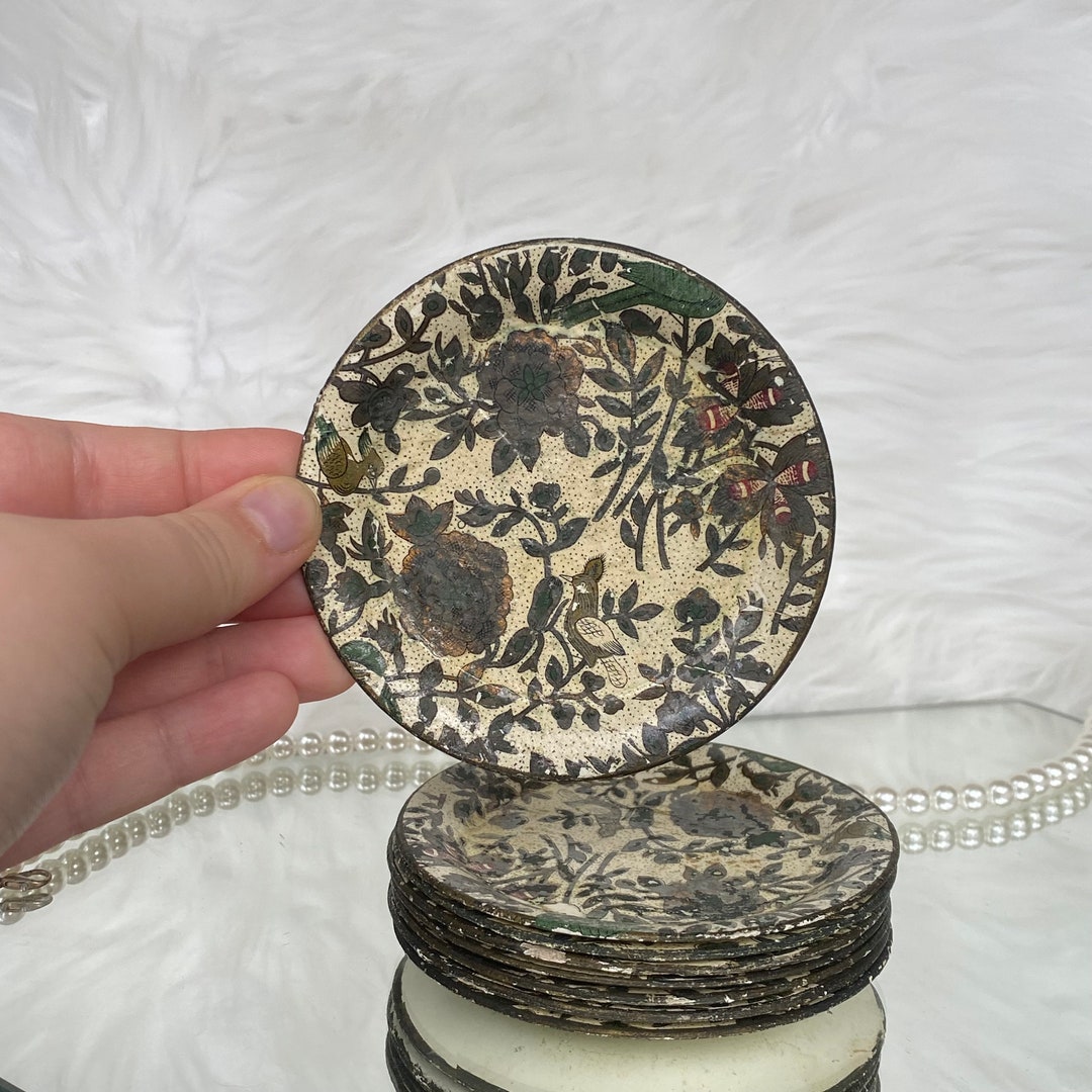 Vintage Japan Alcohol Proof Paper Mache Floral Coaster Set of 8 ...