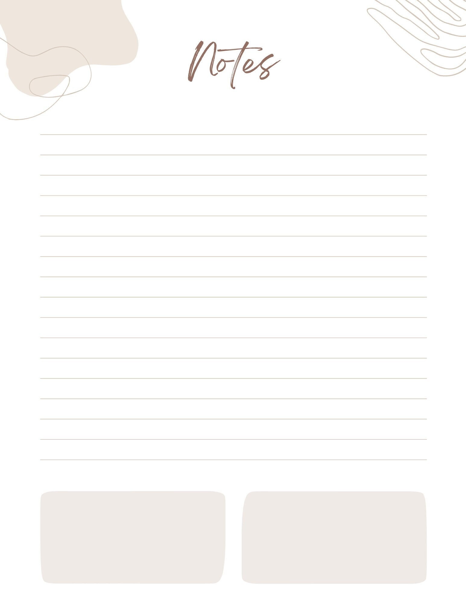 Editable Note Page, Printable Lined Note Paper, Nude Notes Aesthetic - Etsy