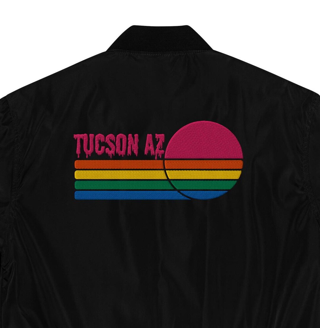 Tucson Drip Bomber Jacket | Pink Design | Arizona Style for Sunshine ...