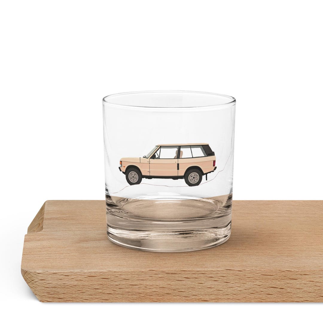 Range Rover Classic Whisky Rocks Glass Vintage 4x4 Car Design Premium ...