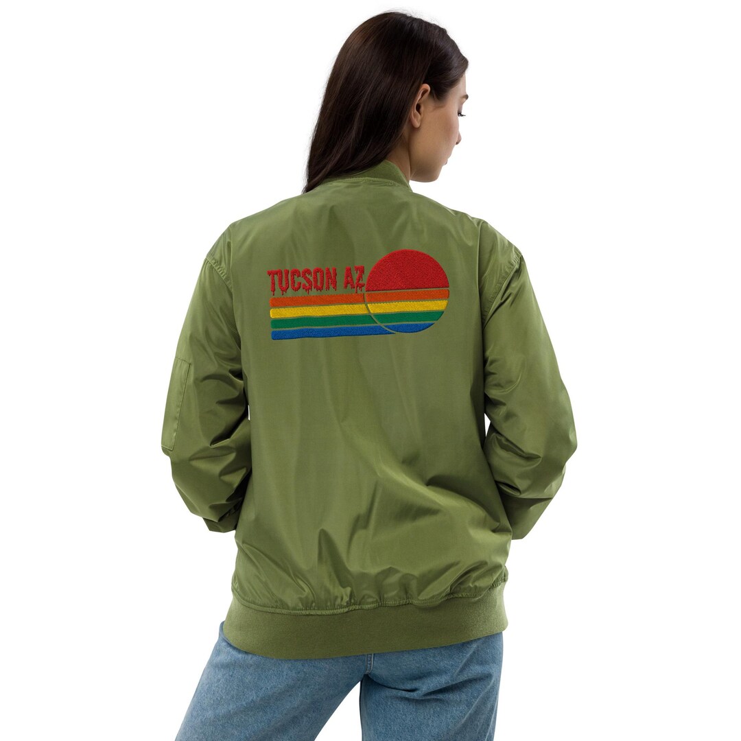 Tucson Drip Bomber Jacket | Red Sun Design | Arizona Style for Sunshine ...