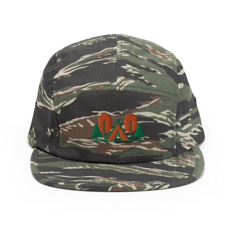 Camp Themed Five Panel Hat | Embroidered Outdoor Lover's Cap | Ideal ...