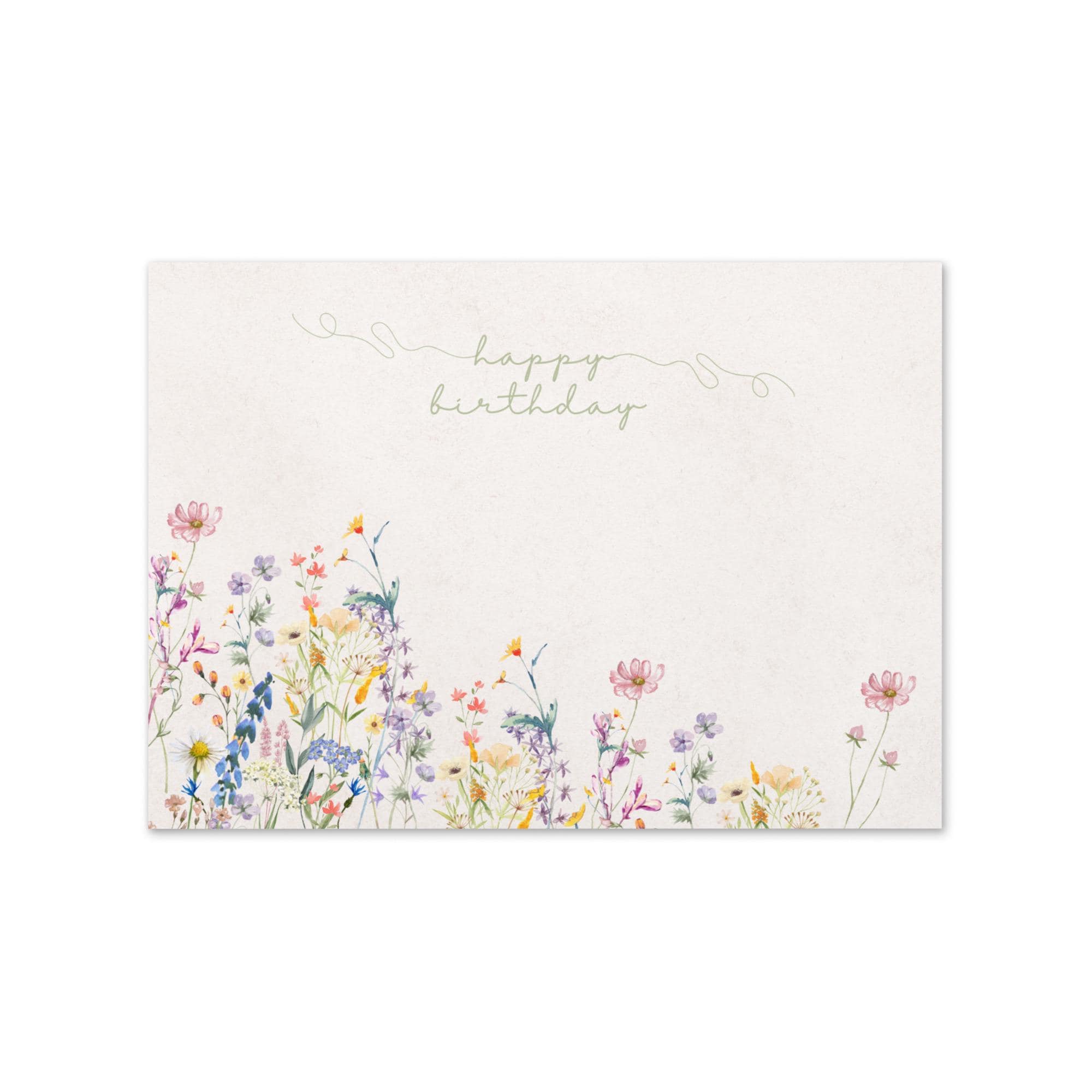 Watercolor Wildflowers Birthday Card | Nature Lovers Birthday ...