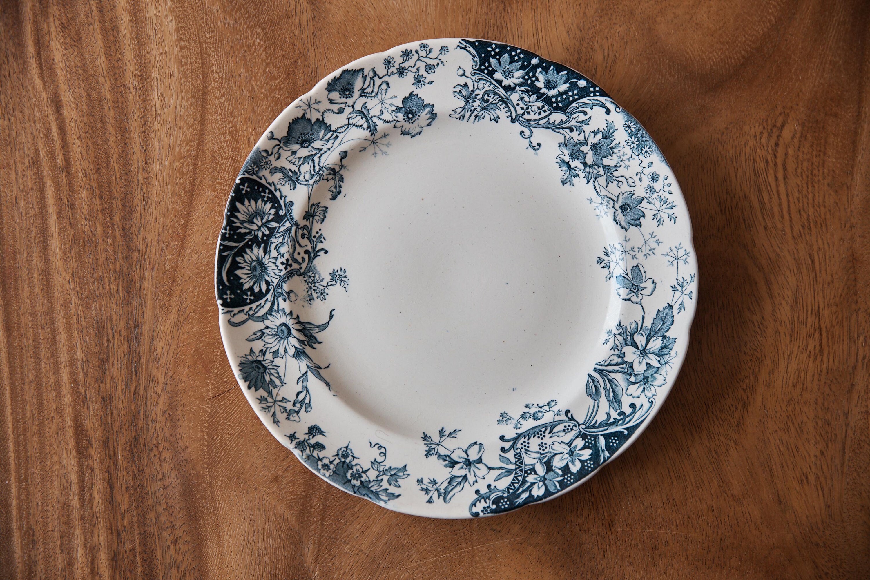 Antique Stoke Pottery Salad Plates: Nevis Blue Floral, Set of 6 - Etsy