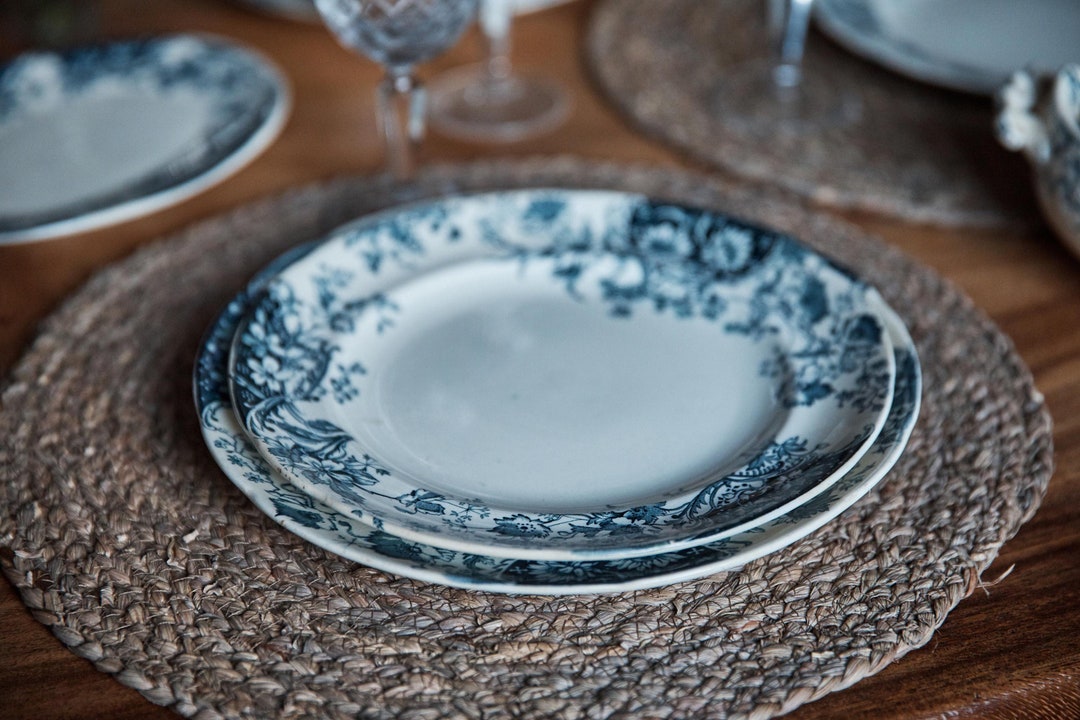 Antique Stoke Pottery Salad Plates: Nevis Blue Floral, Set of 6 - Etsy
