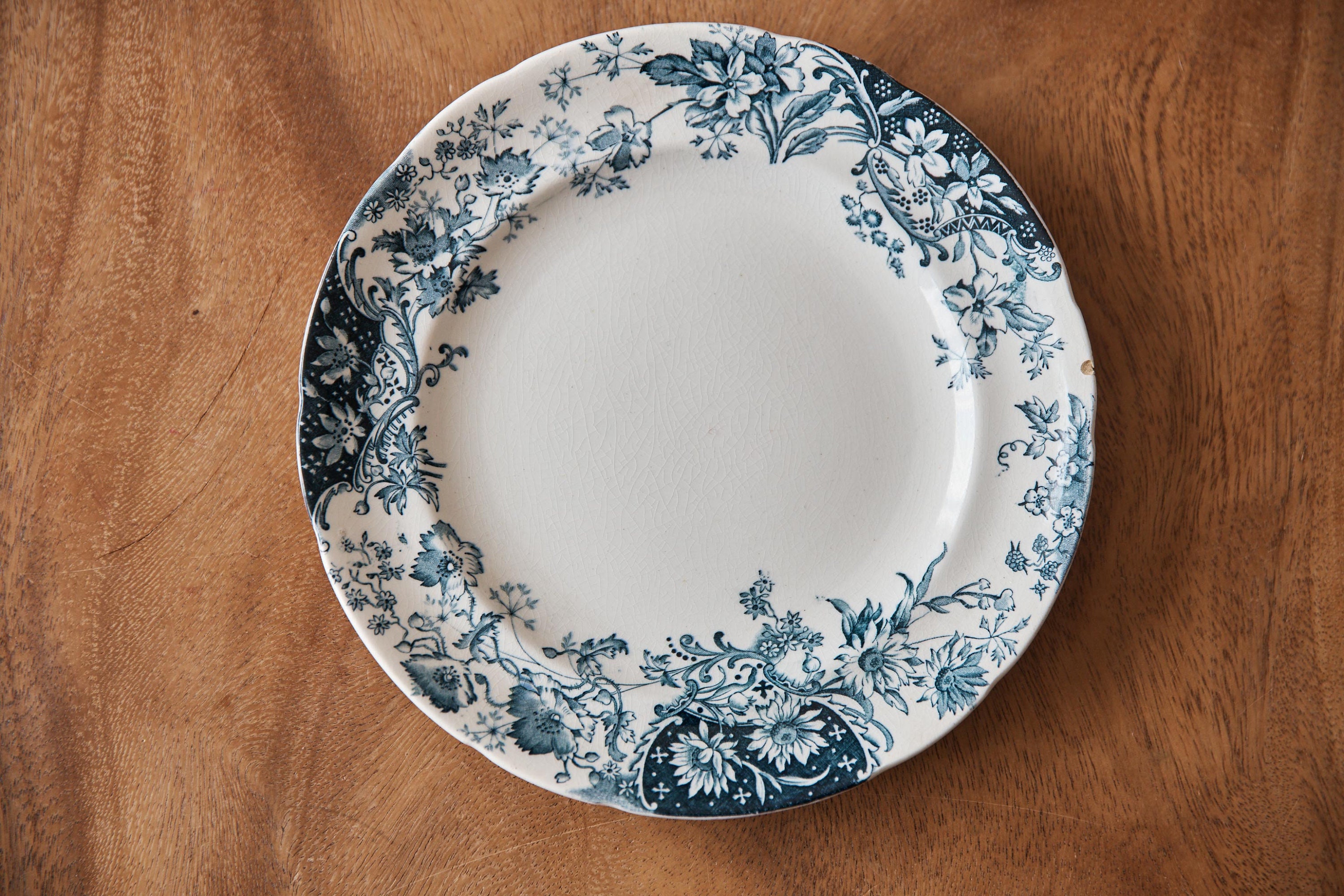 Antique Stoke Pottery Salad Plates: Nevis Blue Floral, Set of 6 - Etsy