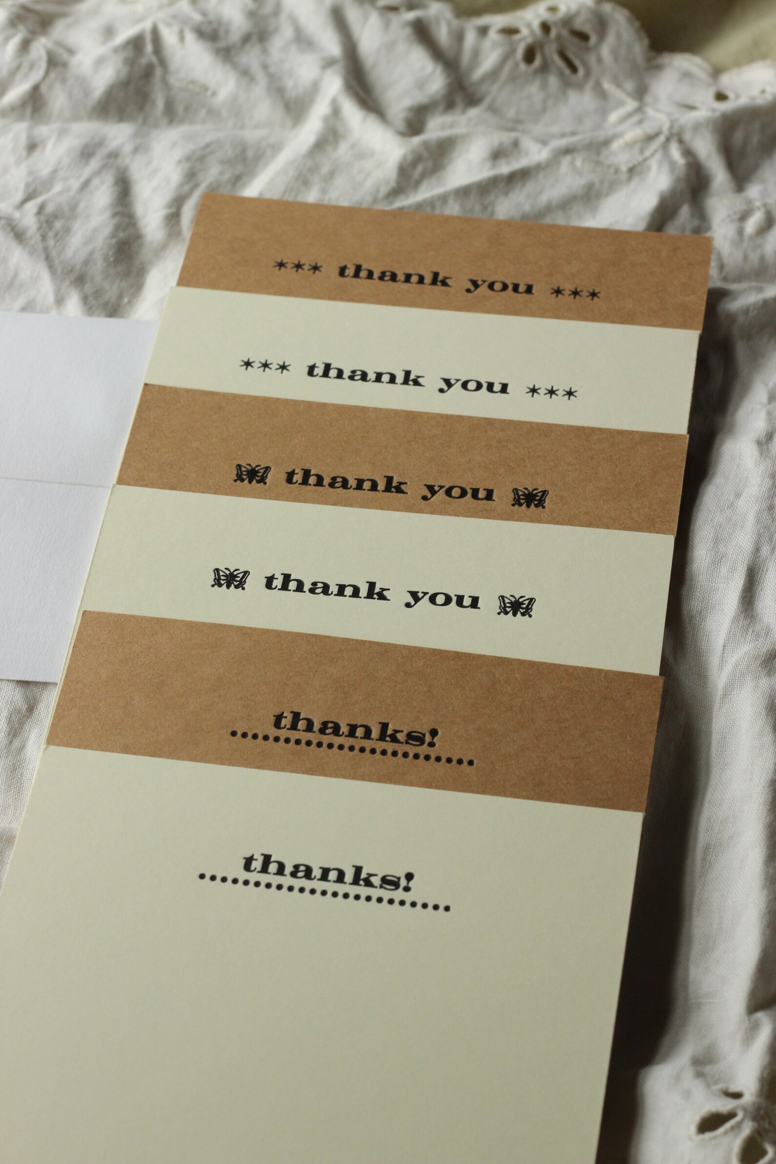 Thank You Card Stationary Pack Letterpress Printed - Etsy