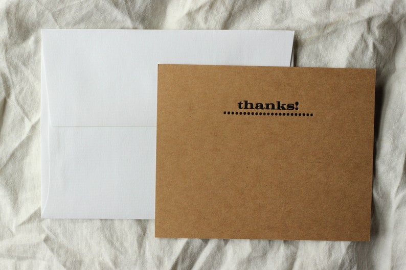 Thank You Card Stationary Pack Letterpress Printed - Etsy