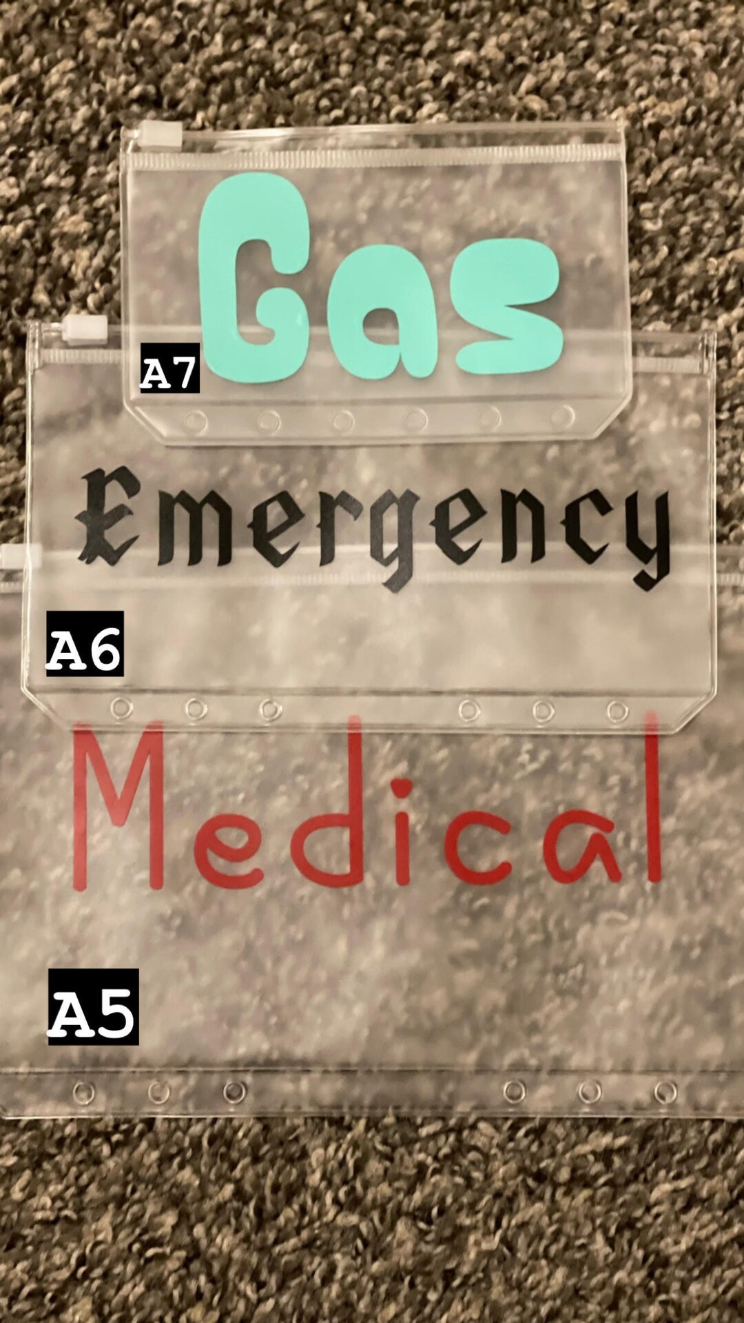 A5/A6/A7 Cash Envelope Vinyl Labels/zipper Envelopes Custom ...